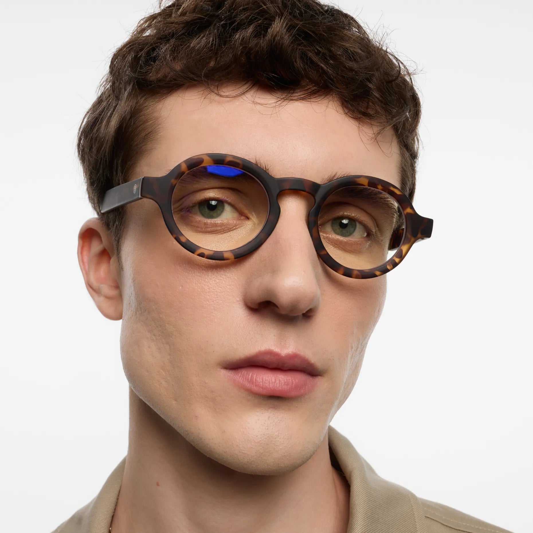 Charles Matte Blue Light Glasses - round eyeglass frame | BARNER