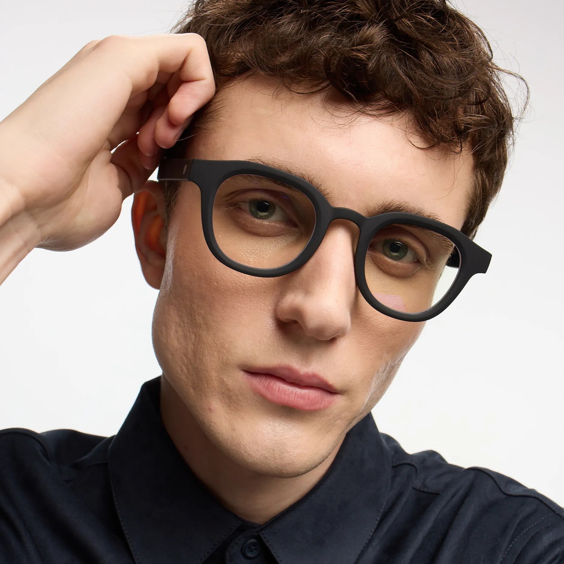 Andy Matte Blue Light Glasses - square eyeglass frame | BARNER