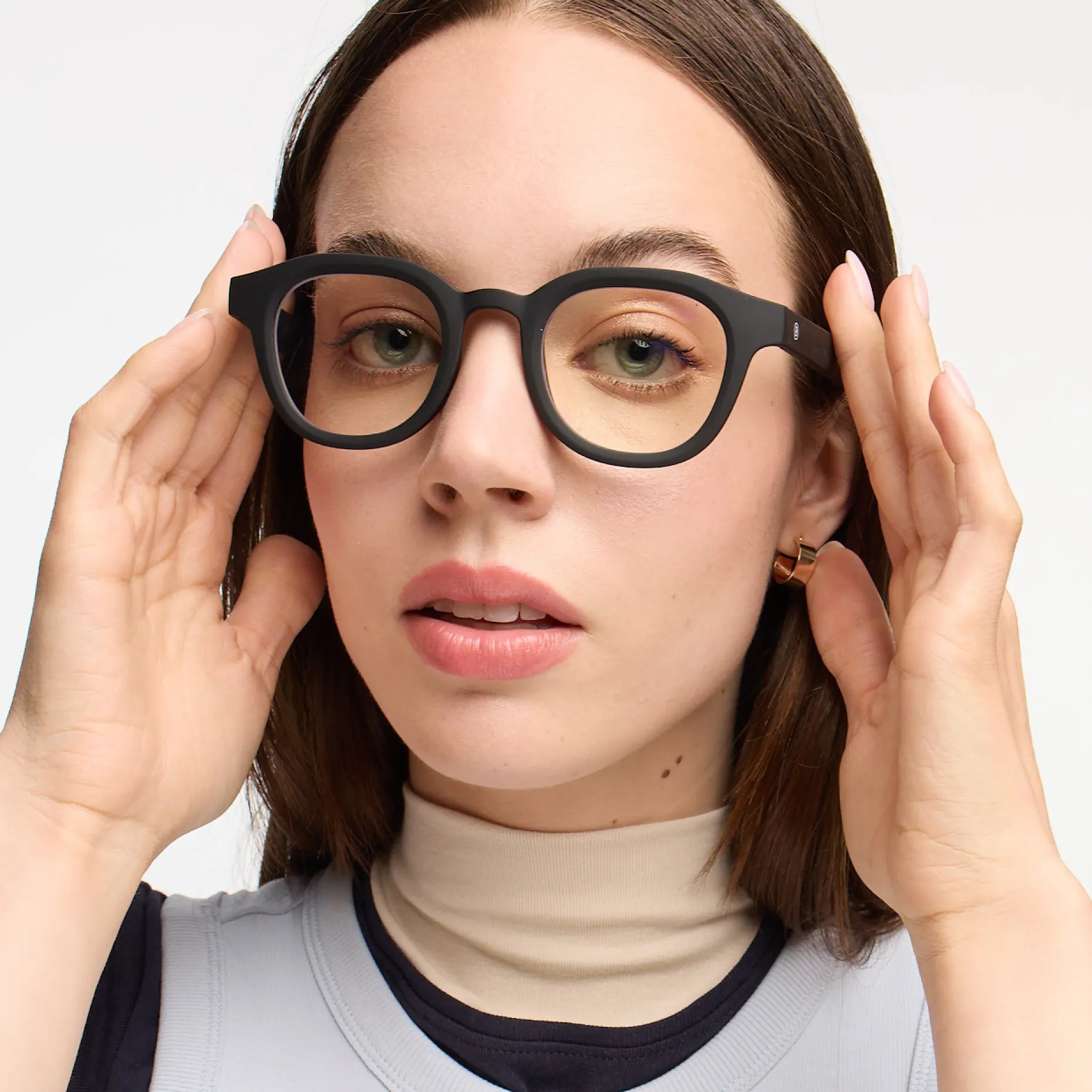 Andy Matte Blue Light Glasses - square eyeglass frame | BARNER