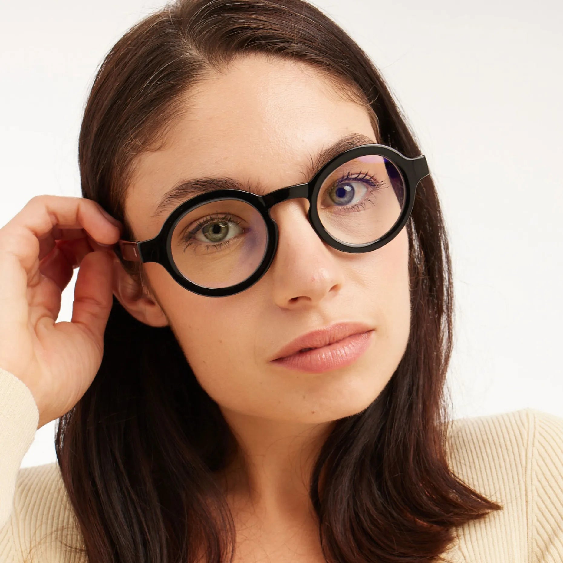 Charles Glossy Blue Light Glasses - round eyeglass frame | BARNER